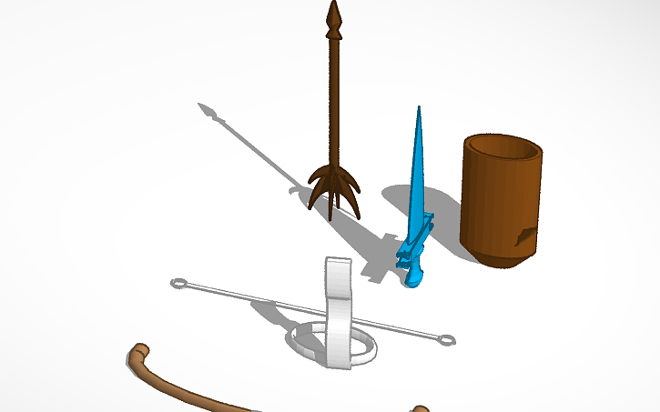 3D design Bow, Arrow and Quiver ~BP | Tinkercad