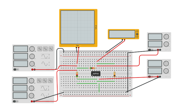 Circuit design AMPLIFICADOR SOMADOR | Tinkercad