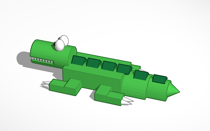 3D design A cocodrile - Tinkercad
