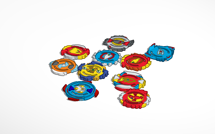 3D design Custom BeyBlades pack! - Tinkercad