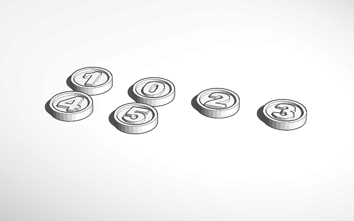 3D design Number Tokens | Tinkercad