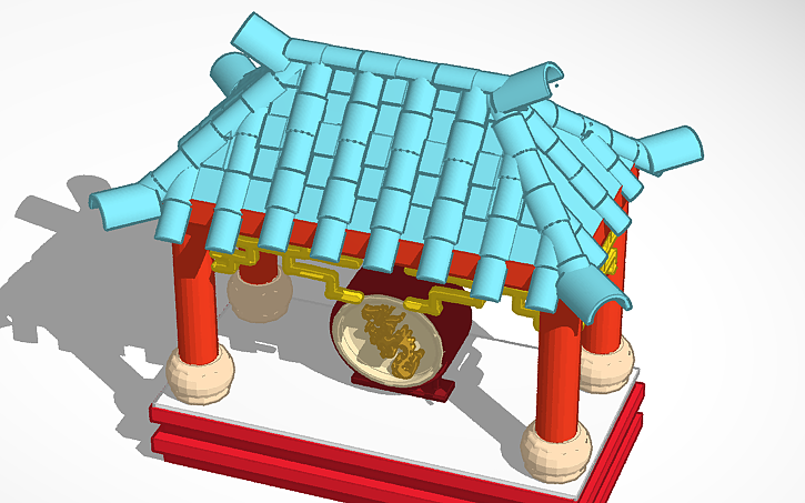 3D design Chinese Temple - Tinkercad