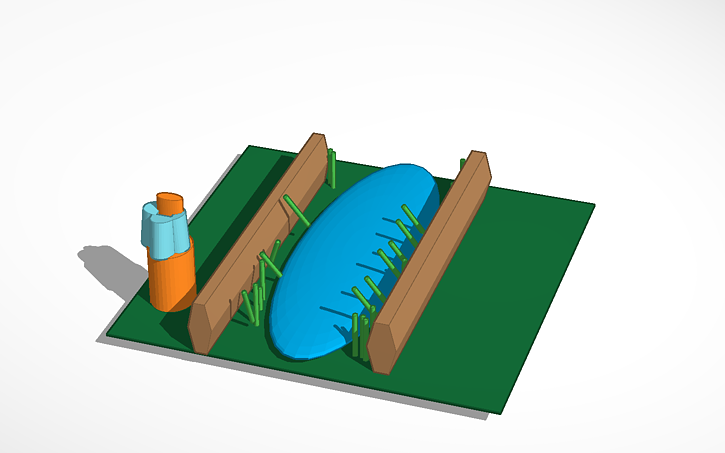 3D design river irrigation system - Tinkercad