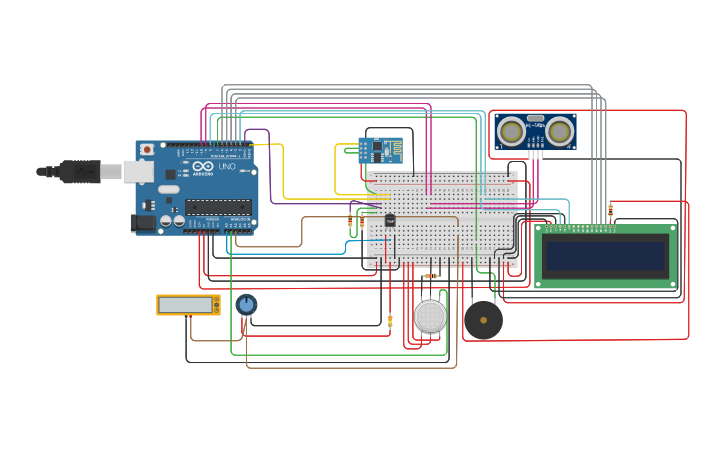 Circuit Design Smart Weather Monitoring System Tinkercad