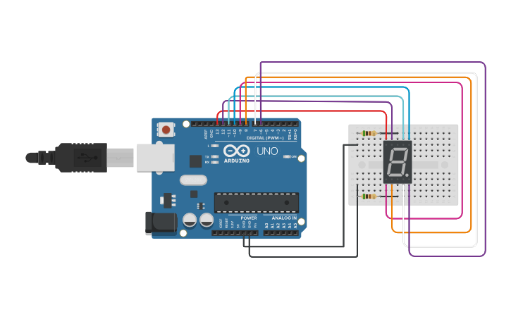 Circuit design 7 SEGMENT - Tinkercad