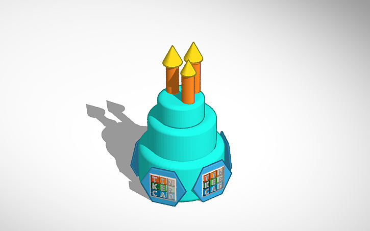 3D design #Tinkercad10 Birthday Cake - Tinkercad