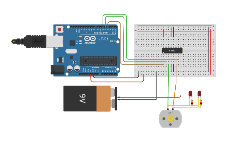 Circuit design Motor drive - Tinkercad