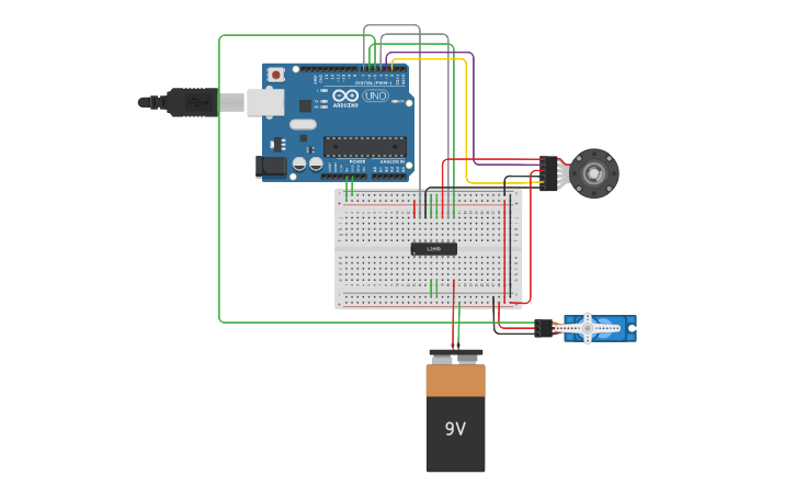 Circuit design HW6 Actuator Selection and Implementation - Tinkercad