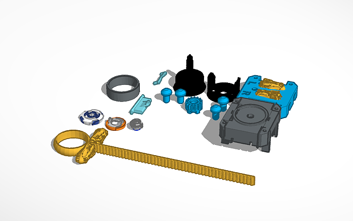 3D design Beyblade dino launcher - Tinkercad