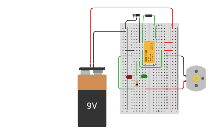 Circuit design RELÉ DE DOS CONMUTADORES | Tinkercad
