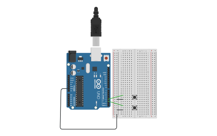 Circuit design Counting to 10 via Polling | Tinkercad