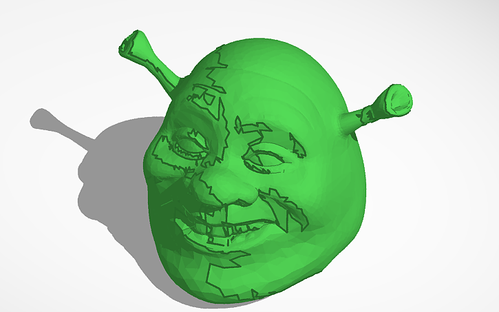 3D design LEGO Shrek head - Tinkercad