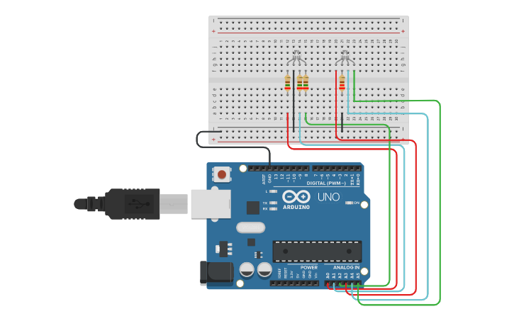 Circuit design Led RGB con arduino - Tinkercad
