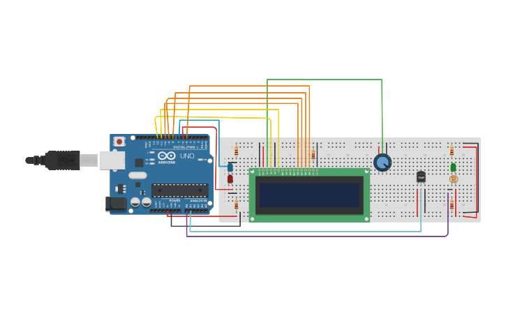 Circuit Design экзамен умный дом контроль температуры и света Tinkercad
