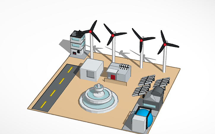 3D design Renewable energy city - Tinkercad