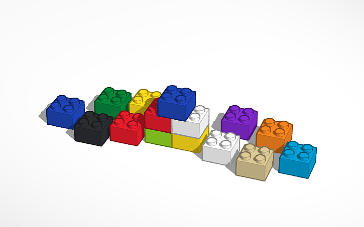 3D design LEGO Bricks 2x2 | Tinkercad