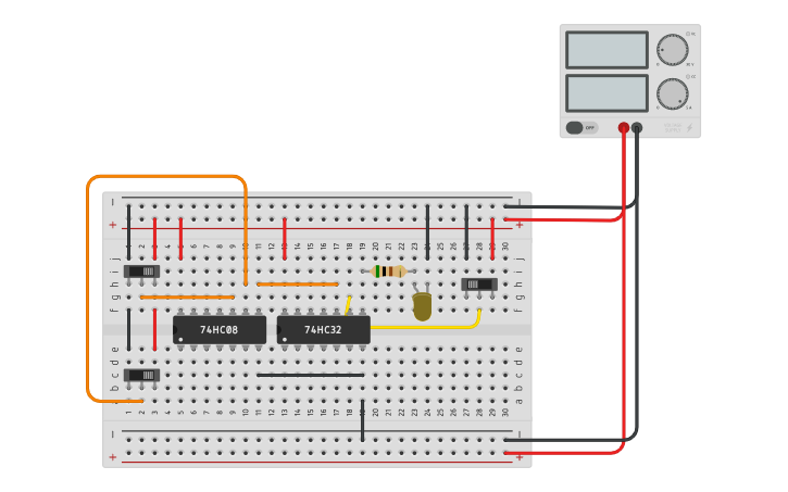 Circuit design Projeto 2_Bryan e Davi - AND+OR - Tinkercad