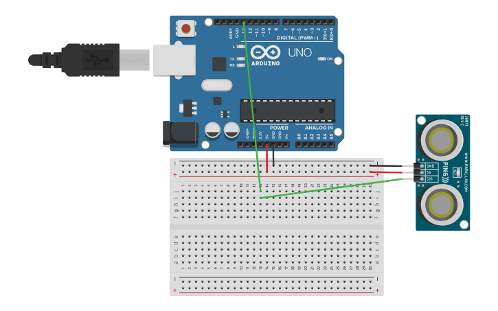 Circuit design SENSOR DE DISTANCIA | Tinkercad