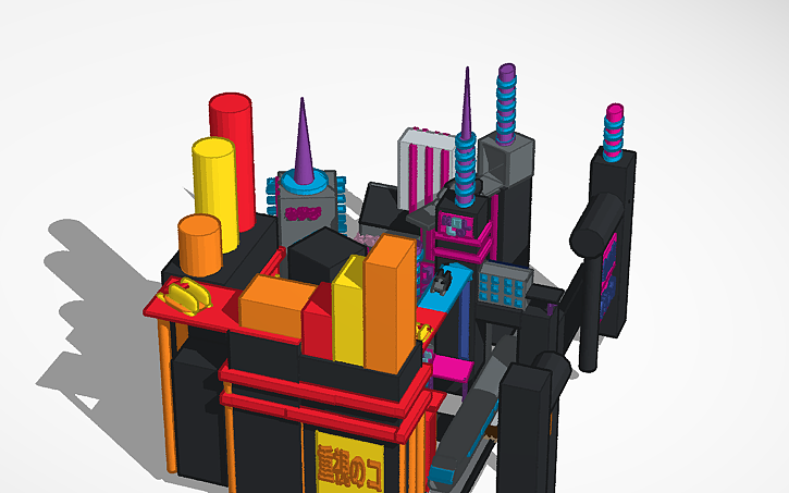 3D design Cyberpunk City - Tinkercad