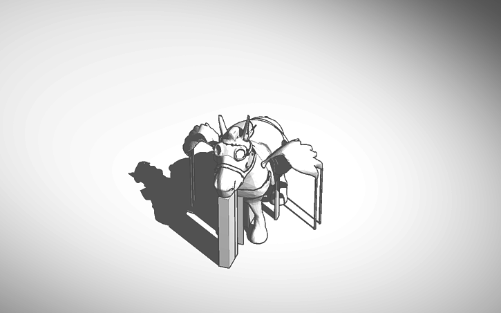 3D design Donkey (with supports) | Tinkercad