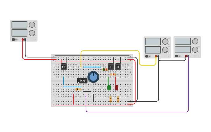 Circuit design Controle de temperatura - Tinkercad