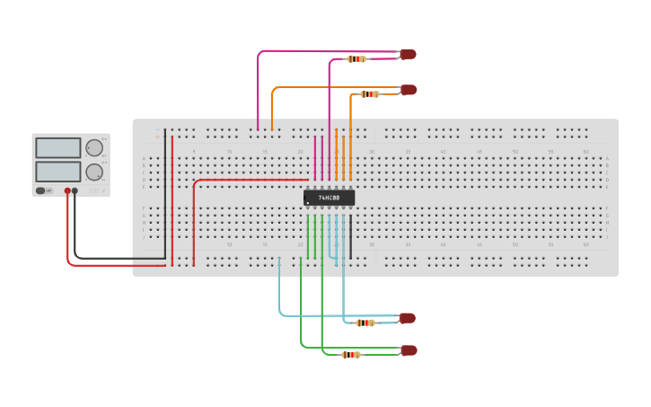 Circuit design NAND Gate | Tinkercad