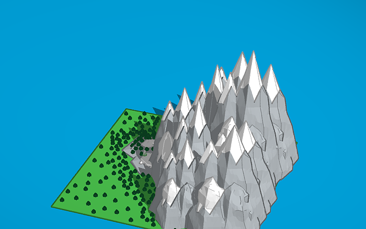 3D design mountain range - Tinkercad