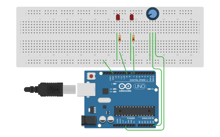 Circuit design Exercicio 2 | Tinkercad
