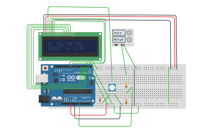 Circuit Design Arduino Voltmeter Tinkercad