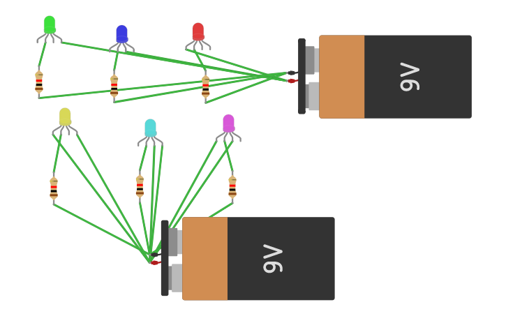 Circuit design LGB LED LIGHT - Tinkercad