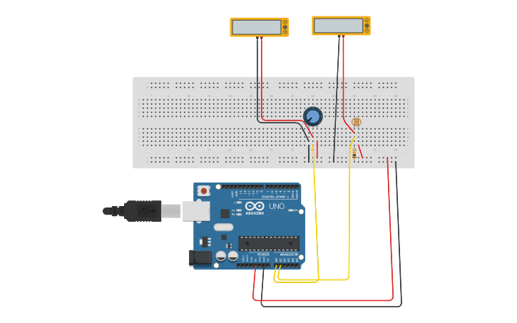 Circuit design 01_Analog In - Variable Resistors - Tinkercad