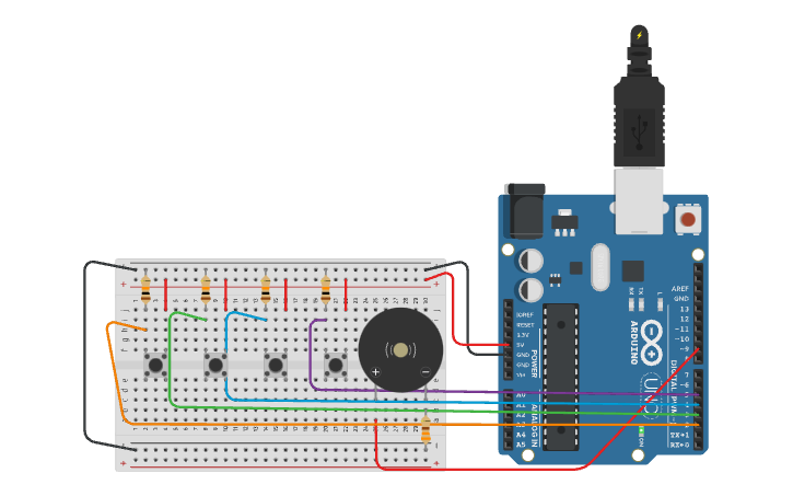 Circuit design Melody song - Tinkercad