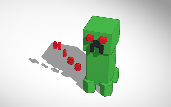 3D design creepy/angry minecraft hissing creeper | Tinkercad