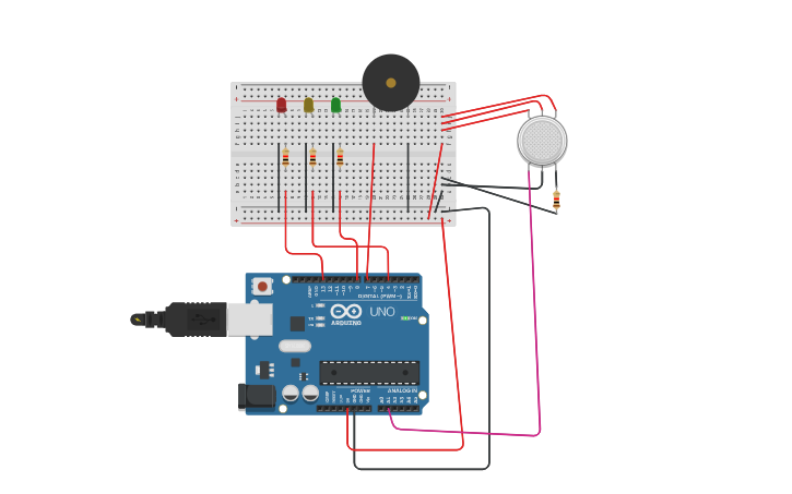 Circuit Design Smoke Detector Tinkercad