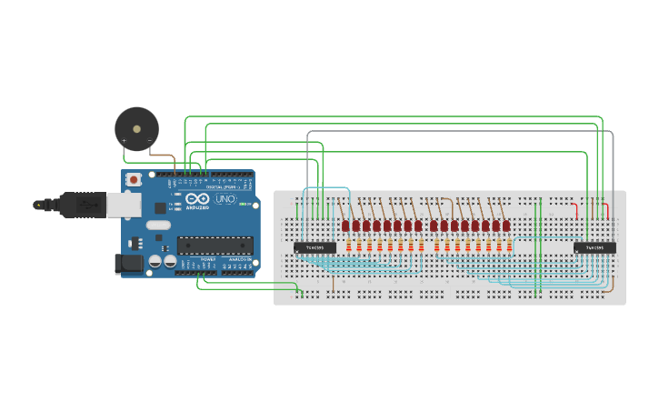 Circuit design Copy of final version with buzzer - Tinkercad