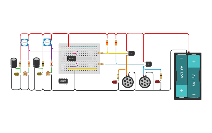 Circuit design Line-Following Robot - Tinkercad