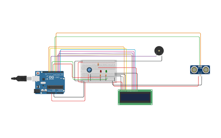 Circuit design Water level Controller - Tinkercad