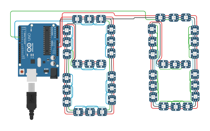 Circuit design NEO-Pixel - Tinkercad