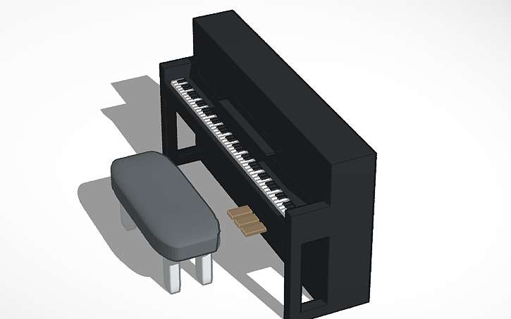3D design PIANO - Tinkercad