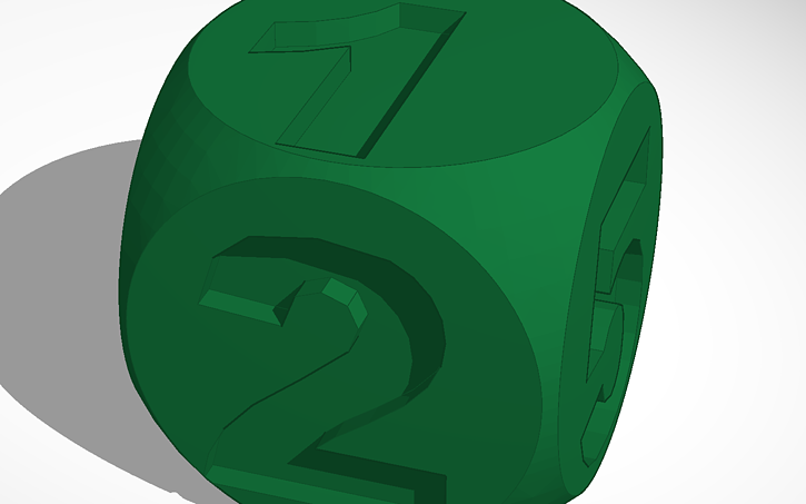 3D design green die | Tinkercad
