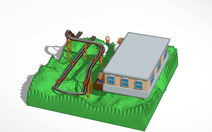 3D design train station - Tinkercad