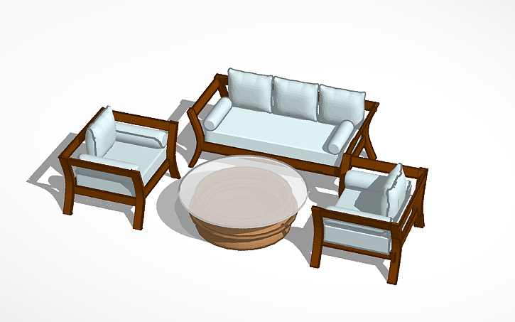 3d Design Sofa Set And Table Tinkercad