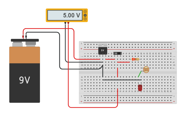 Circuit design Sensor LDR | Tinkercad
