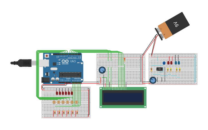 Circuit design PARKING SLOT - Tinkercad