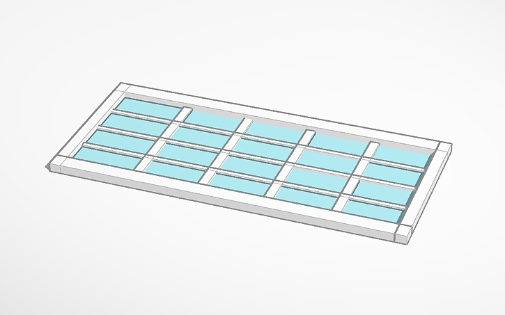 3D design okno u zadního vchodu - Tinkercad