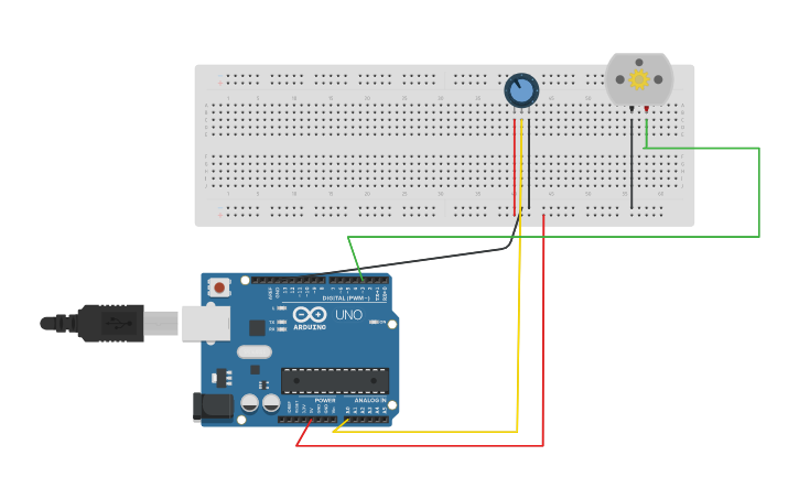 Circuit design Arduino potenciometro con motor J.A. - Tinkercad