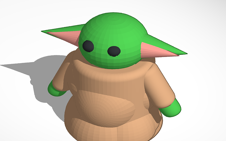 3D design baby yoda | Tinkercad