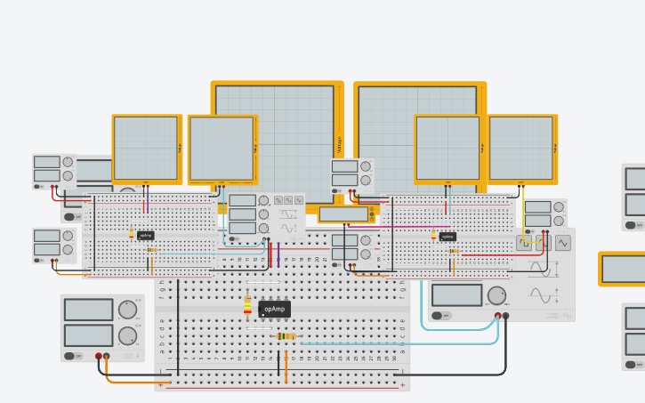 Circuit design OpAmp Inversor - Tinkercad