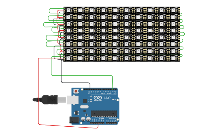 Circuit design Copy of led strip neo-pixel | Tinkercad