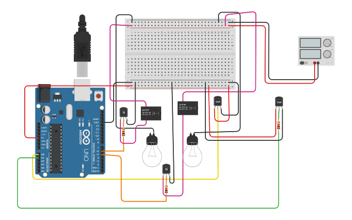 Circuit design PROYECTO AUTOMATIZACION PEQUEÑA ARDUINO_1 - Tinkercad